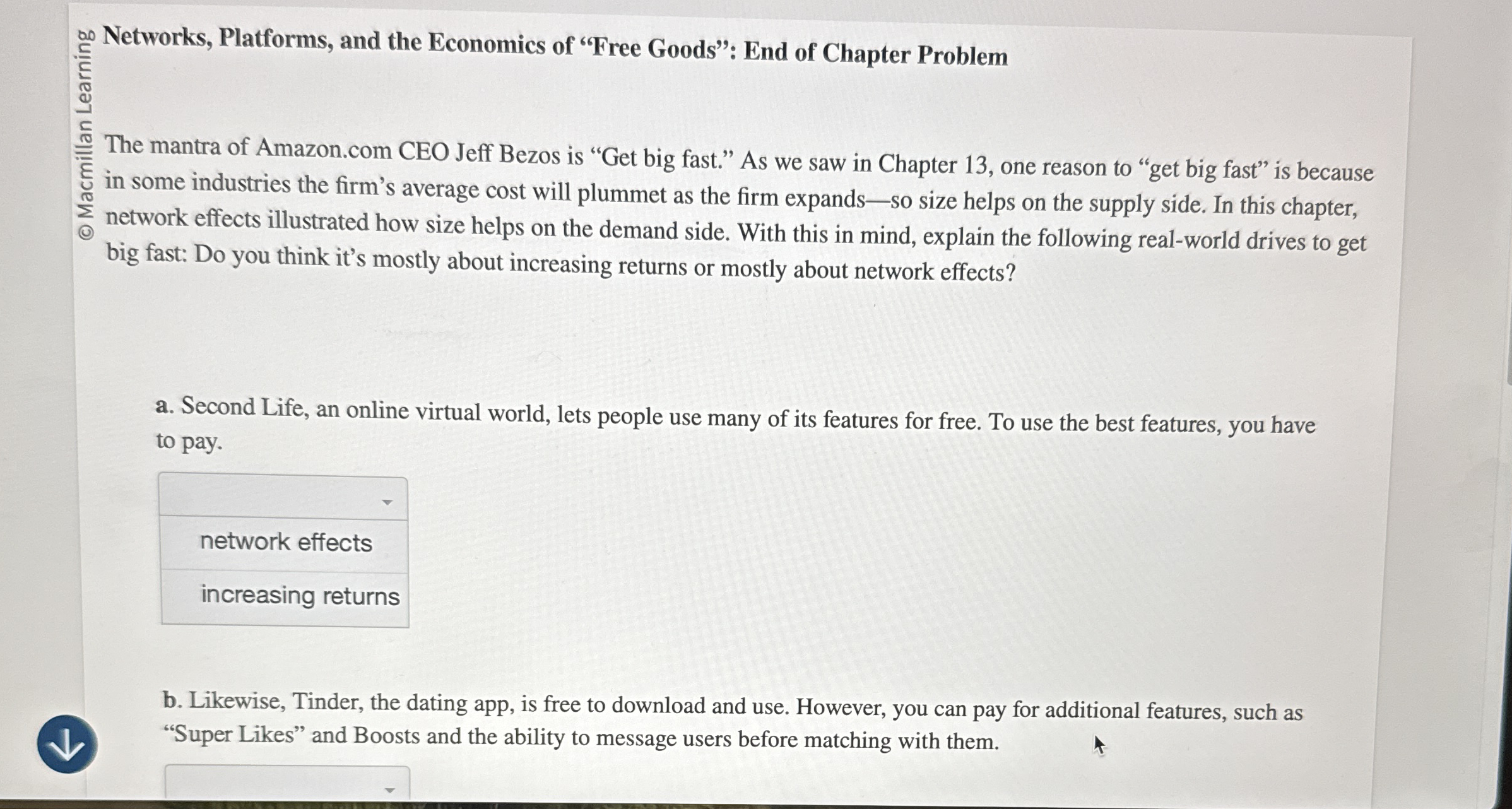 Solved Networks, Platforms, and the Economics of "Free | Chegg.com