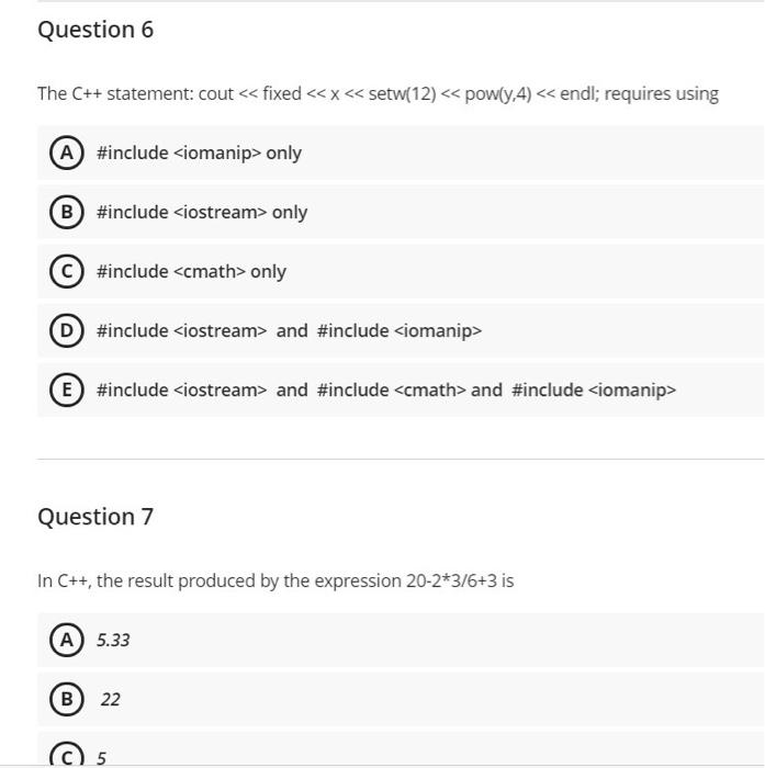Solved The C++ statement: cout ≪ | Chegg.com