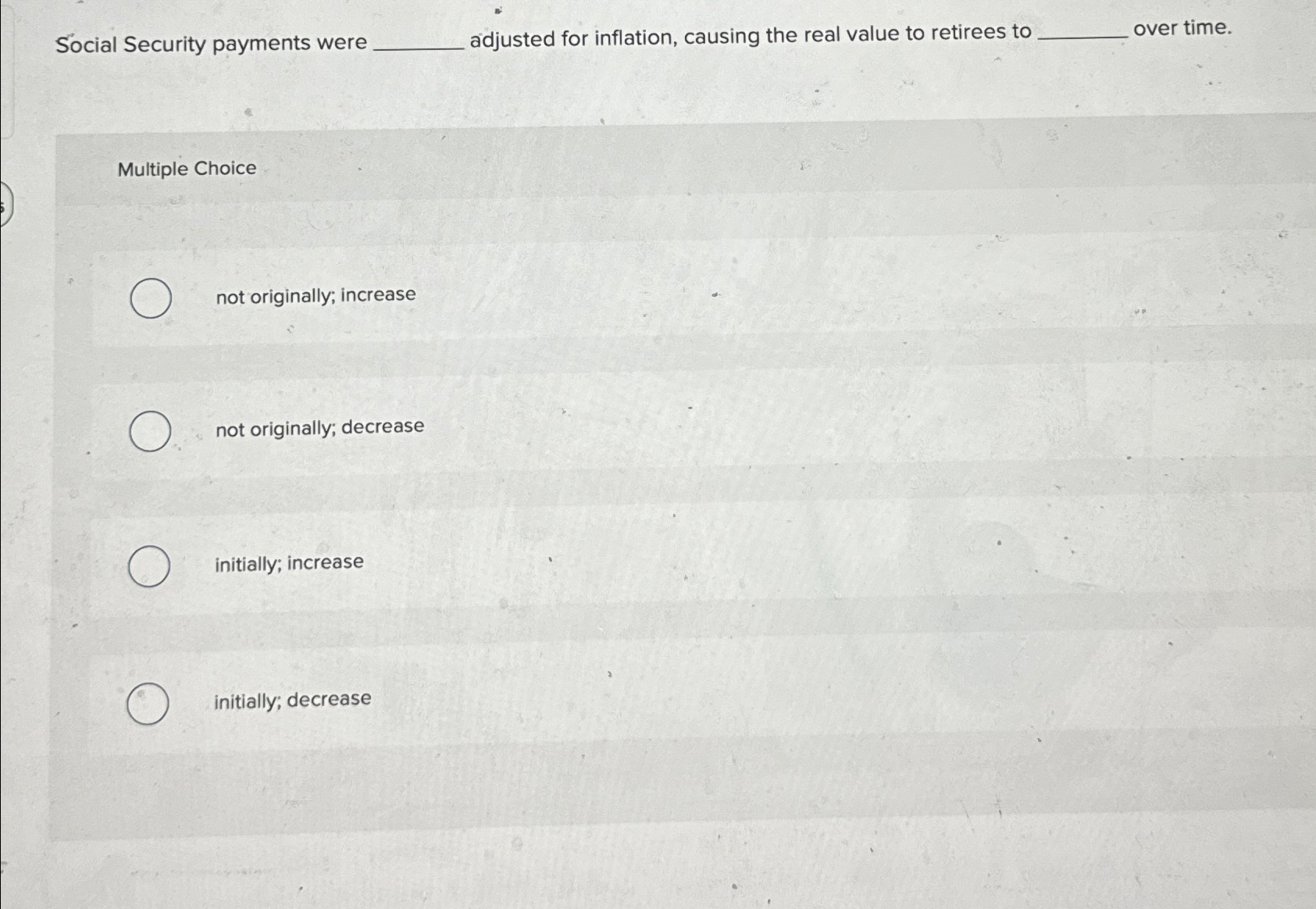 Solved Social Security payments were adjusted for inflation, | Chegg.com