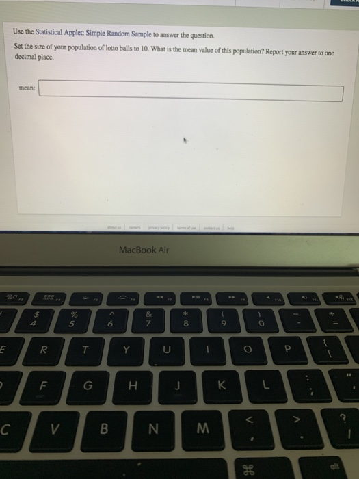 Use the Statistical Applet: Simple Random Sample to | Chegg.com