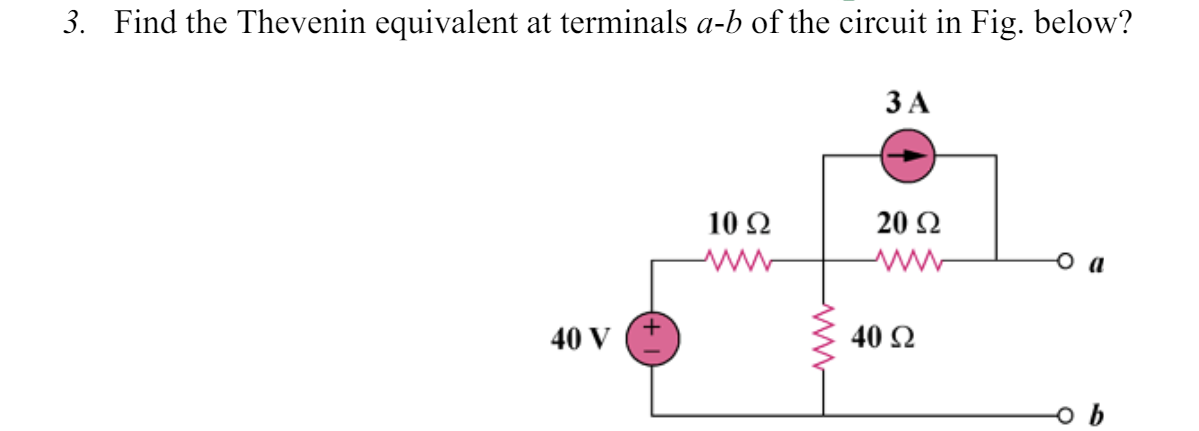 Solved Find the Thevenin equivalent at terminals a-b ﻿of the | Chegg.com