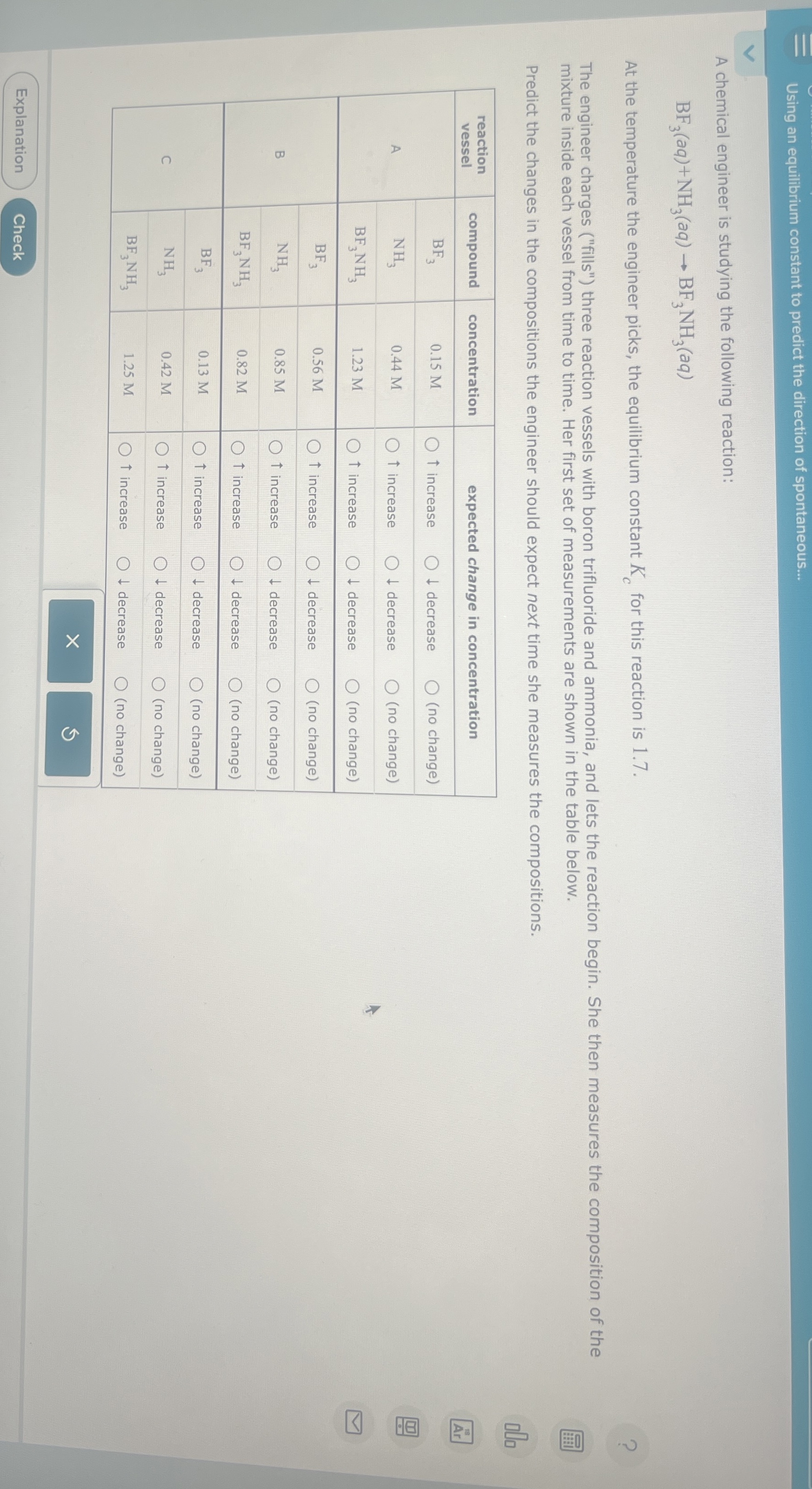 Solved Using an equilibrium constant to predict the | Chegg.com