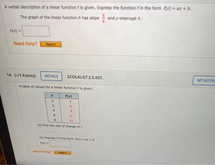 Solved A Verbal Description Of A Linear Function Fis Given