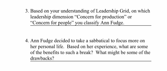 Lessons on Leadership from Ann Fudge How do you | Chegg.com