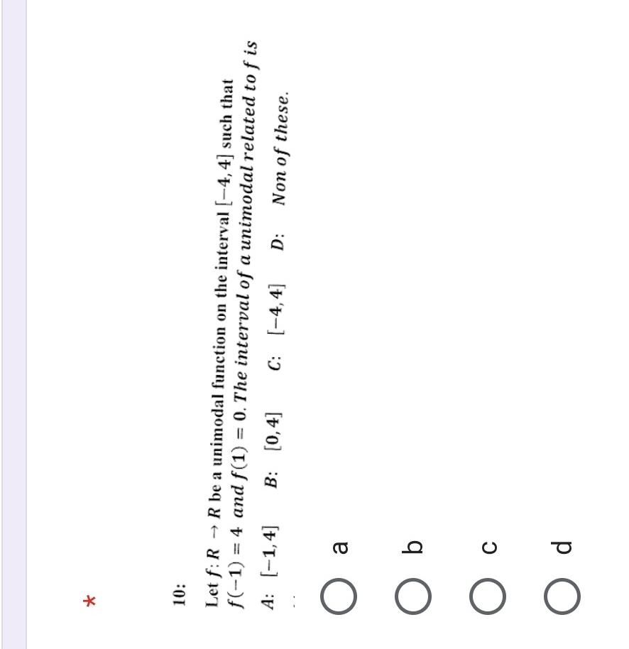 Solved 10: Let f:R→R be a unimodal function on the interval | Chegg.com