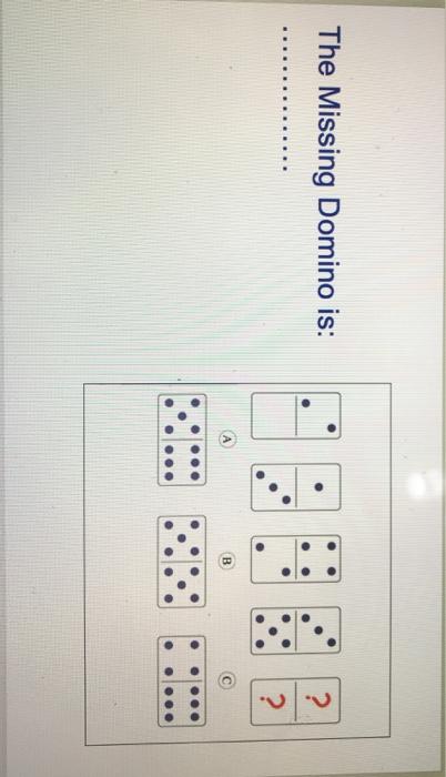 Solved The Missing Domino is: ? ? A B | Chegg.com
