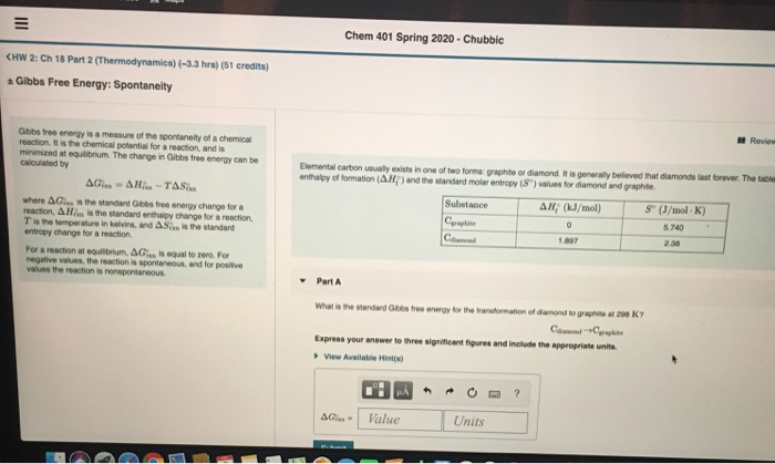 Solved Chem 401 Spring 2020 - Chubbic | Chegg.com
