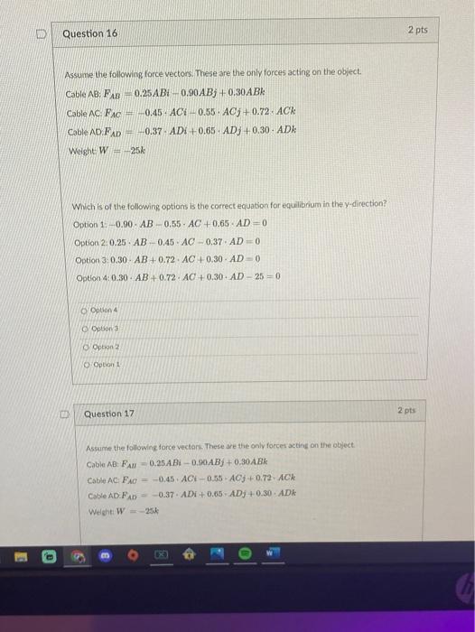 Solved 3D Particle Equilibrium Use the following information | Chegg.com