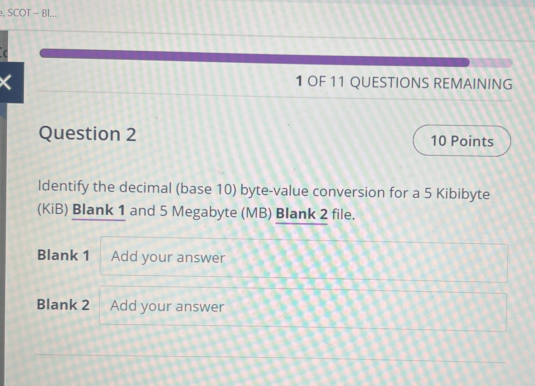 Solved 1 ﻿OF 11 ﻿QUESTIONS REMAININGQuestion 2Identify the | Chegg.com