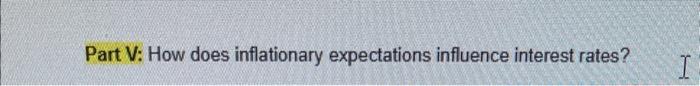 Solved Part V: How does inflationary expectations influence | Chegg.com