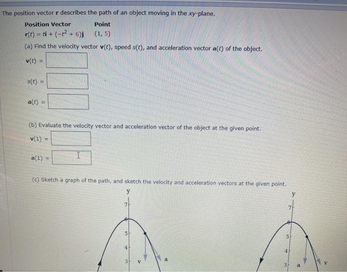 Solved The position vector describes the path of an object | Chegg.com