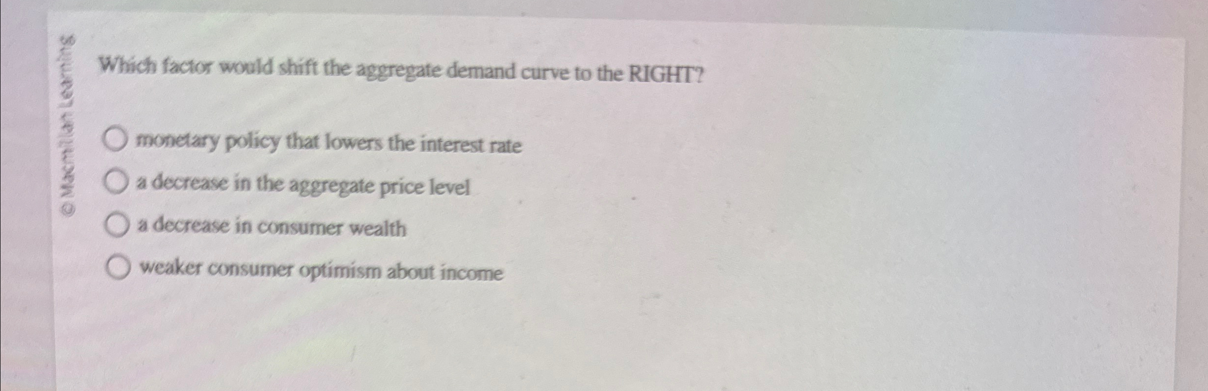 Solved 22Which factor would shift the ageregate demand curve | Chegg.com