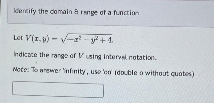 Solved Identify the domain \& range of a function Let | Chegg.com