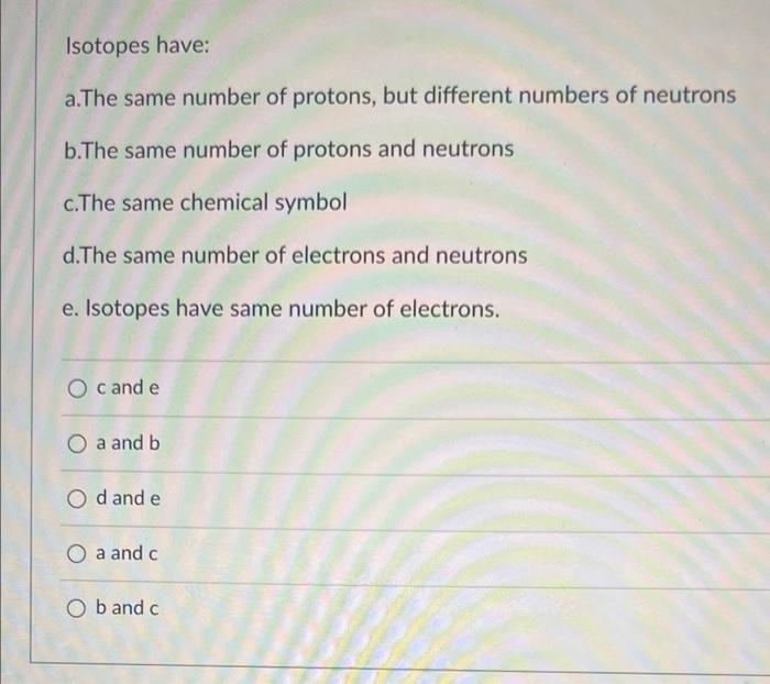 Solved 40- An element that has 28 protons and 34 neutrons | Chegg.com