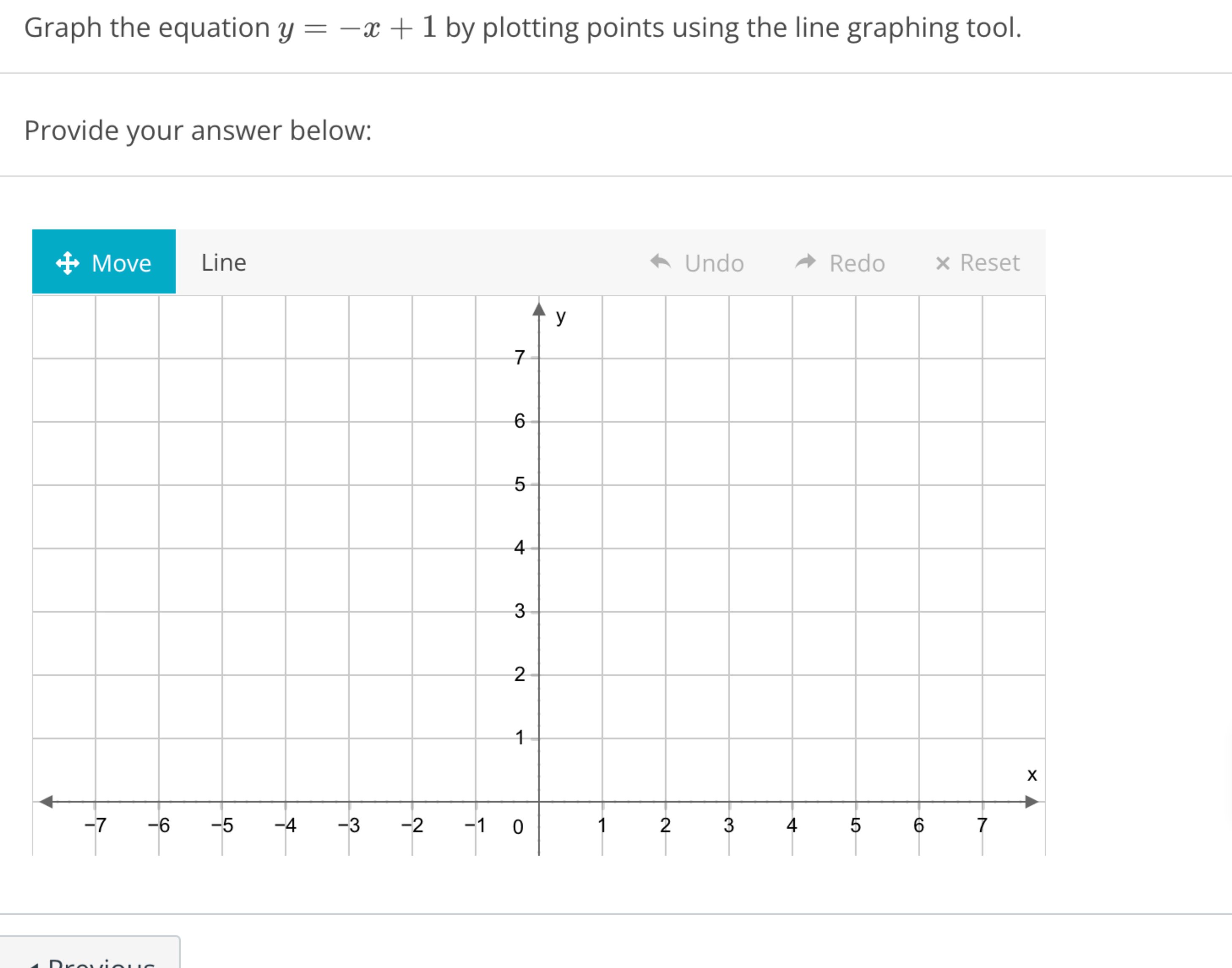 Solved Graph the equation y=-x+1 ﻿by plotting points using | Chegg.com