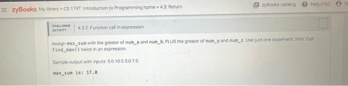 Solved EzyBooks My library > CS 119T: Introduction to | Chegg.com