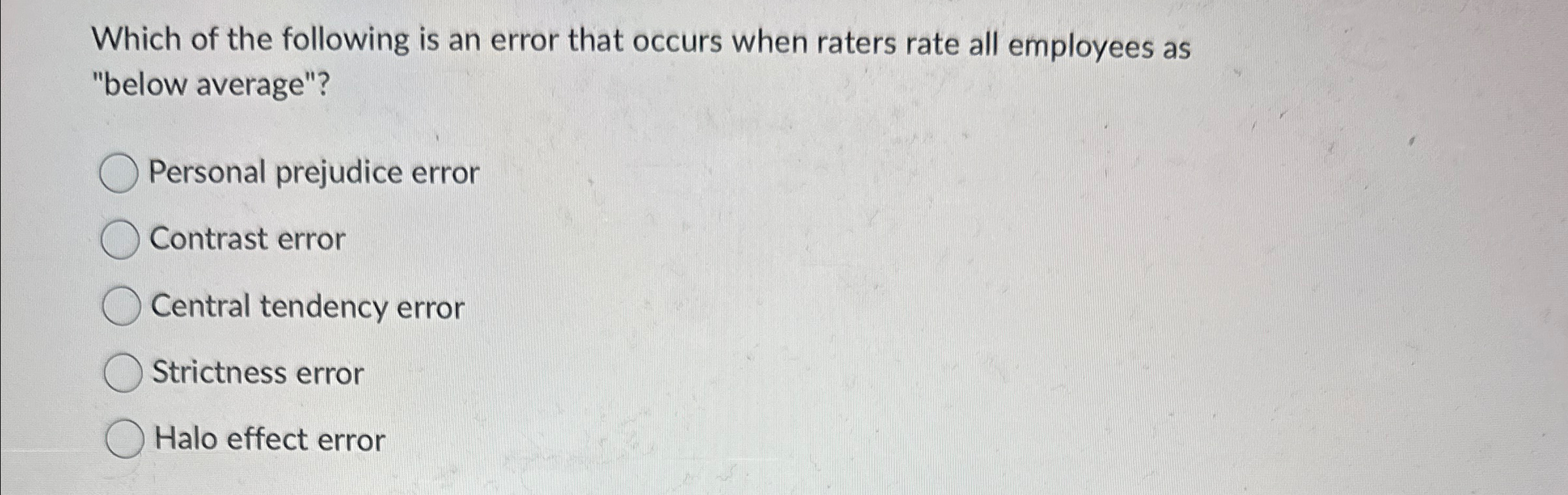 Solved Which of the following is an error that occurs when | Chegg.com
