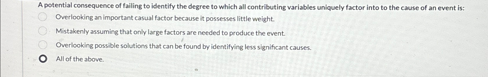 Solved A potential consequence of failing to identify the | Chegg.com