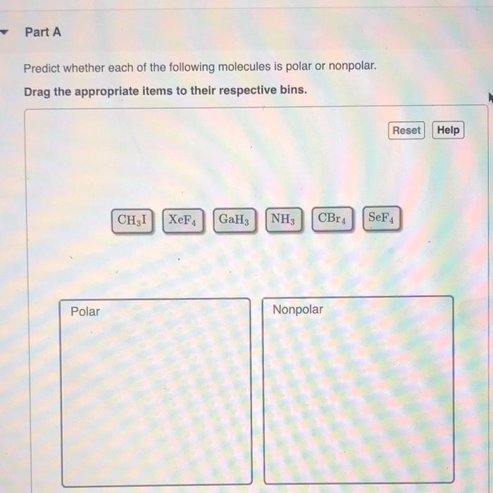 Solved Part A Predict whether each of the following | Chegg.com