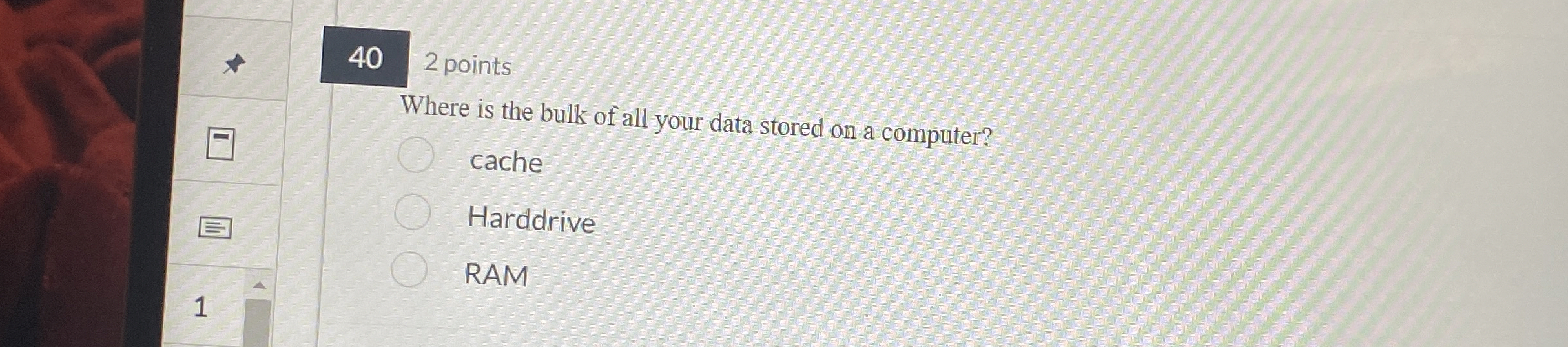 Solved Where is the bulk of all your data stored on a | Chegg.com