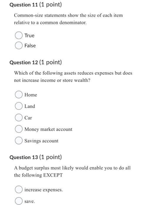 Solved Common Size Statements Show The Size Of Each Item