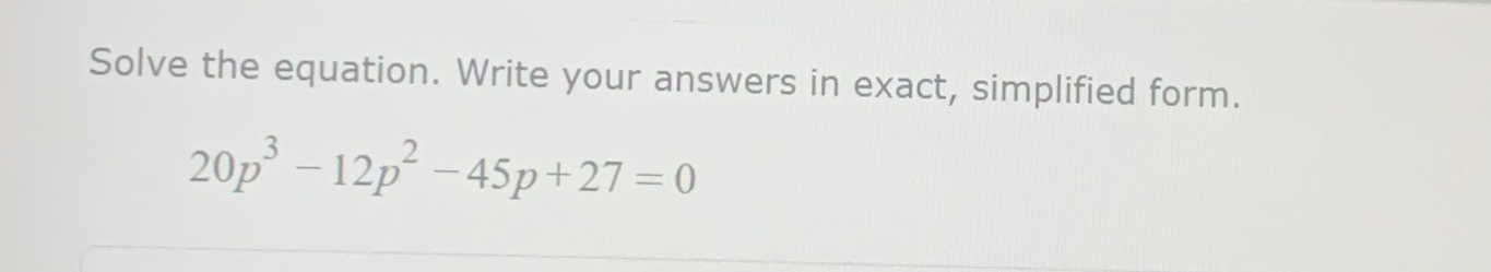 Solved Solve the equation. Write your answers in exact, | Chegg.com