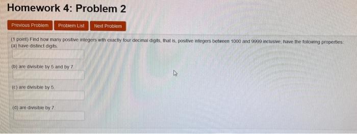 Solved Homework 4 Problem 2 Previous Problem Problem List 4781