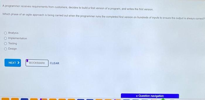 Solved A programmer recerves requirements from customers, | Chegg.com