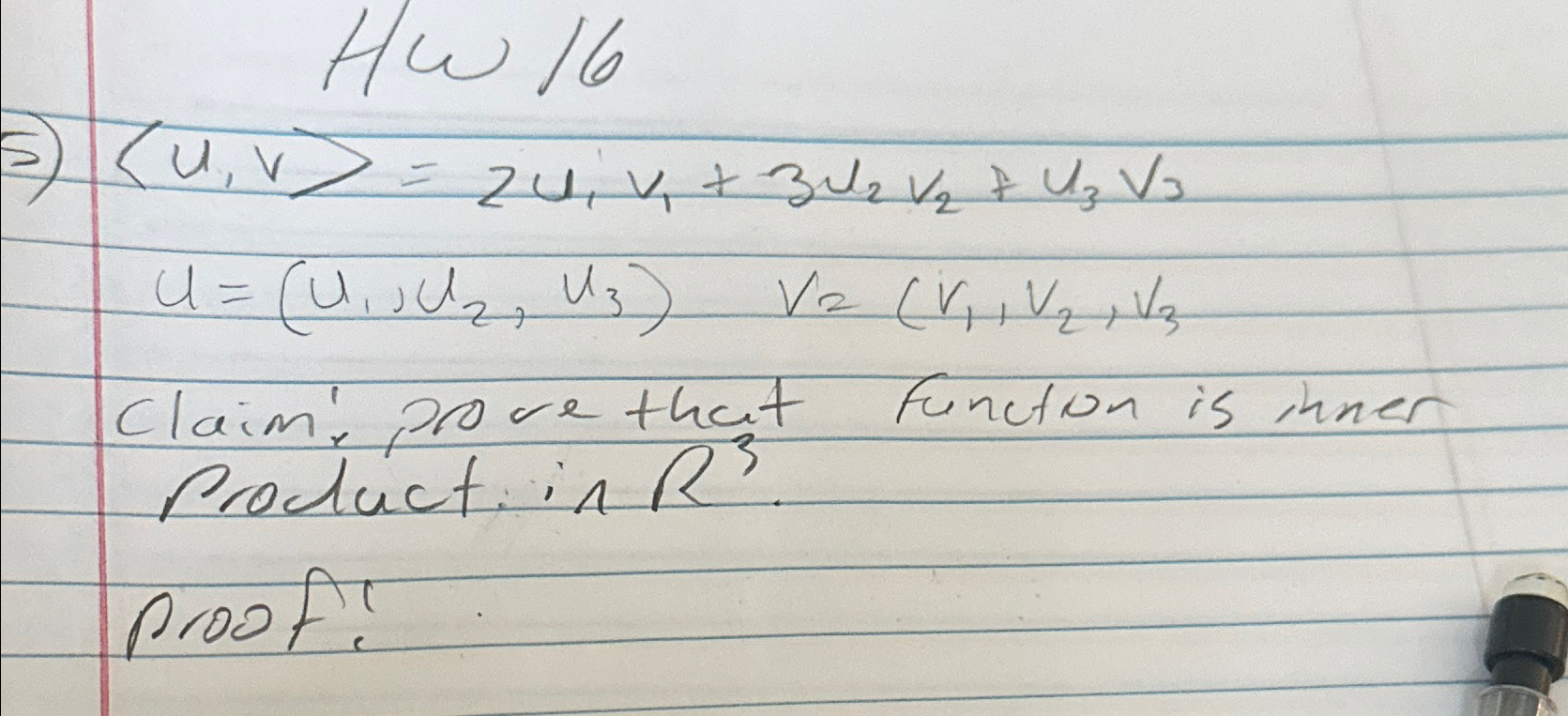Solved Hw 16Claimiprove that function is inner Product in | Chegg.com
