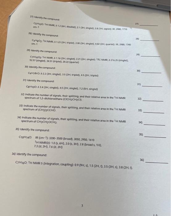 Solved m cm−7 26) Identify the compound C4H8O2:1HNMR \& 123 | Chegg.com