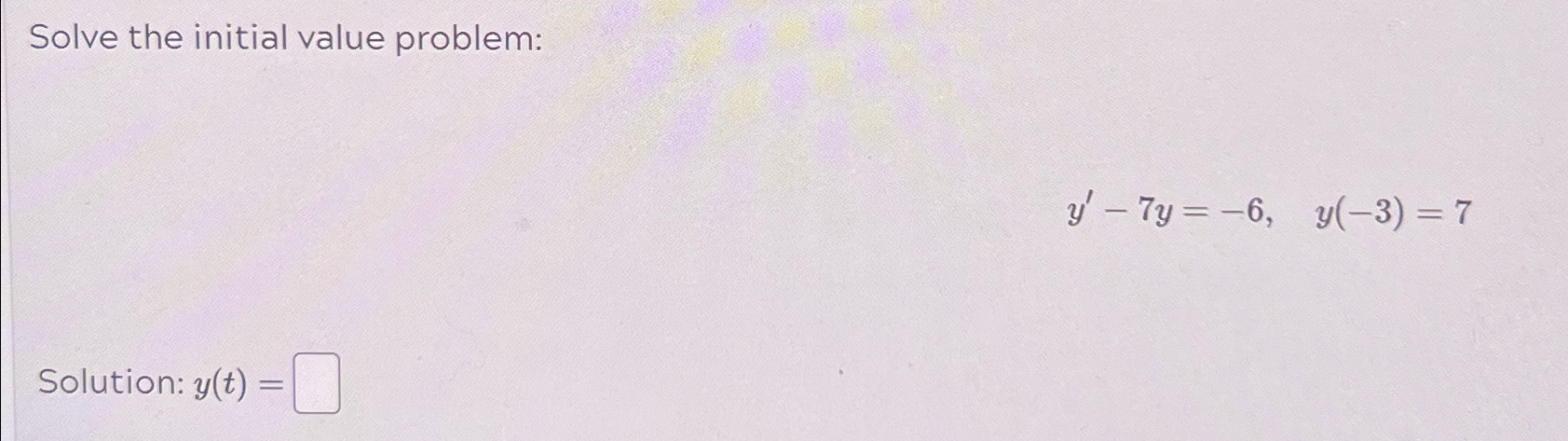 Solved Solve the initial value | Chegg.com