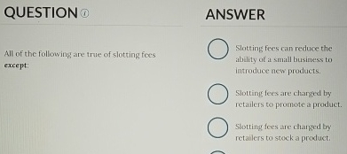 Solved QUESTIONANSWERAll of the following are true of | Chegg.com