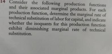 Solved 14 ﻿Consider the following production functions and | Chegg.com