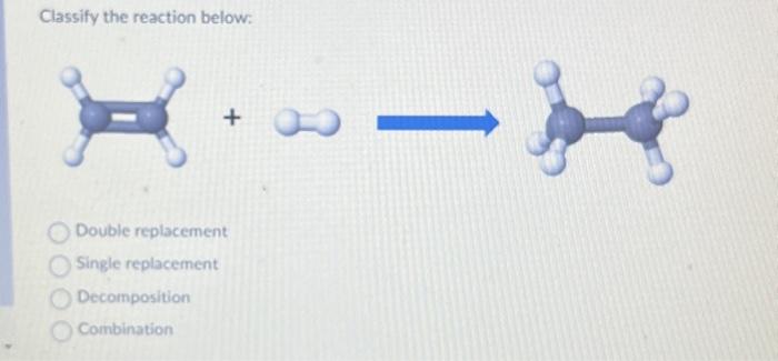 Solved Classify the reaction below: 9- + Double replacement | Chegg.com