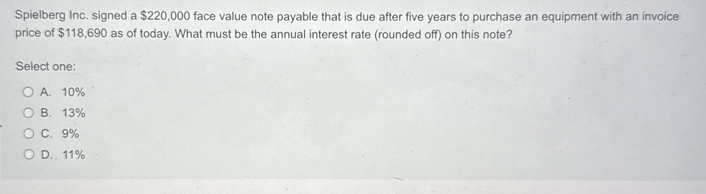 Solved Spielberg Inc. signed a $220,000 ﻿face value note | Chegg.com