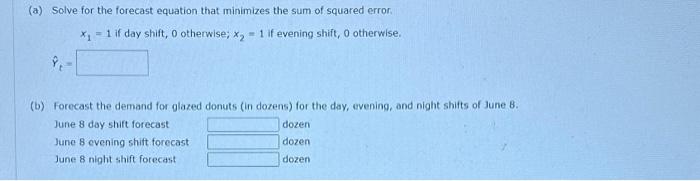 Solved (a) Solve for the forecast equation that minimizes | Chegg.com