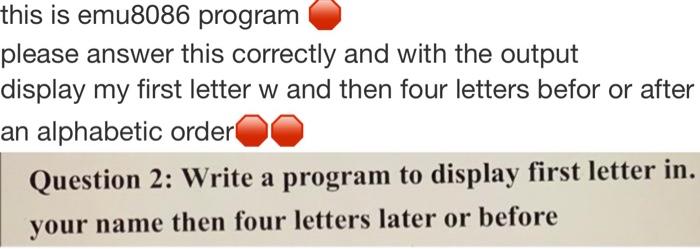 Solved this is emu8086 program please answer this correctly | Chegg.com