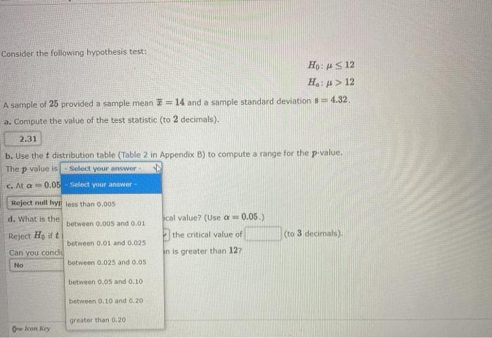 Solved Consider the following hypothesis test: Ho: μ