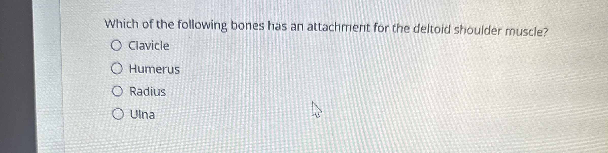 Solved Which of the following bones has an attachment for | Chegg.com