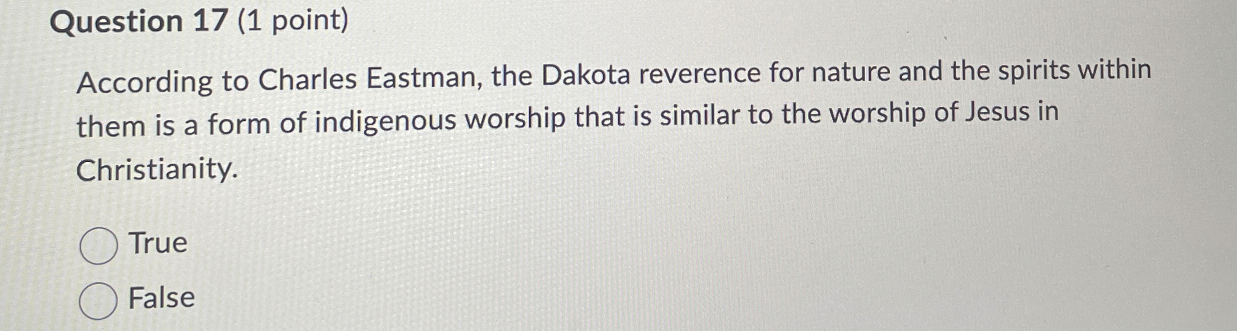 Solved Question 17 (1 ﻿point)According to Charles Eastman, | Chegg.com