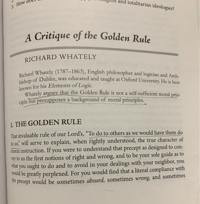 and totalitarian ideologies? 3. How A Critique of the | Chegg.com