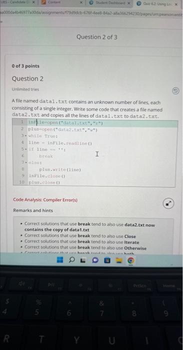 Solved A file named datal. txt contains an unknown number of | Chegg.com