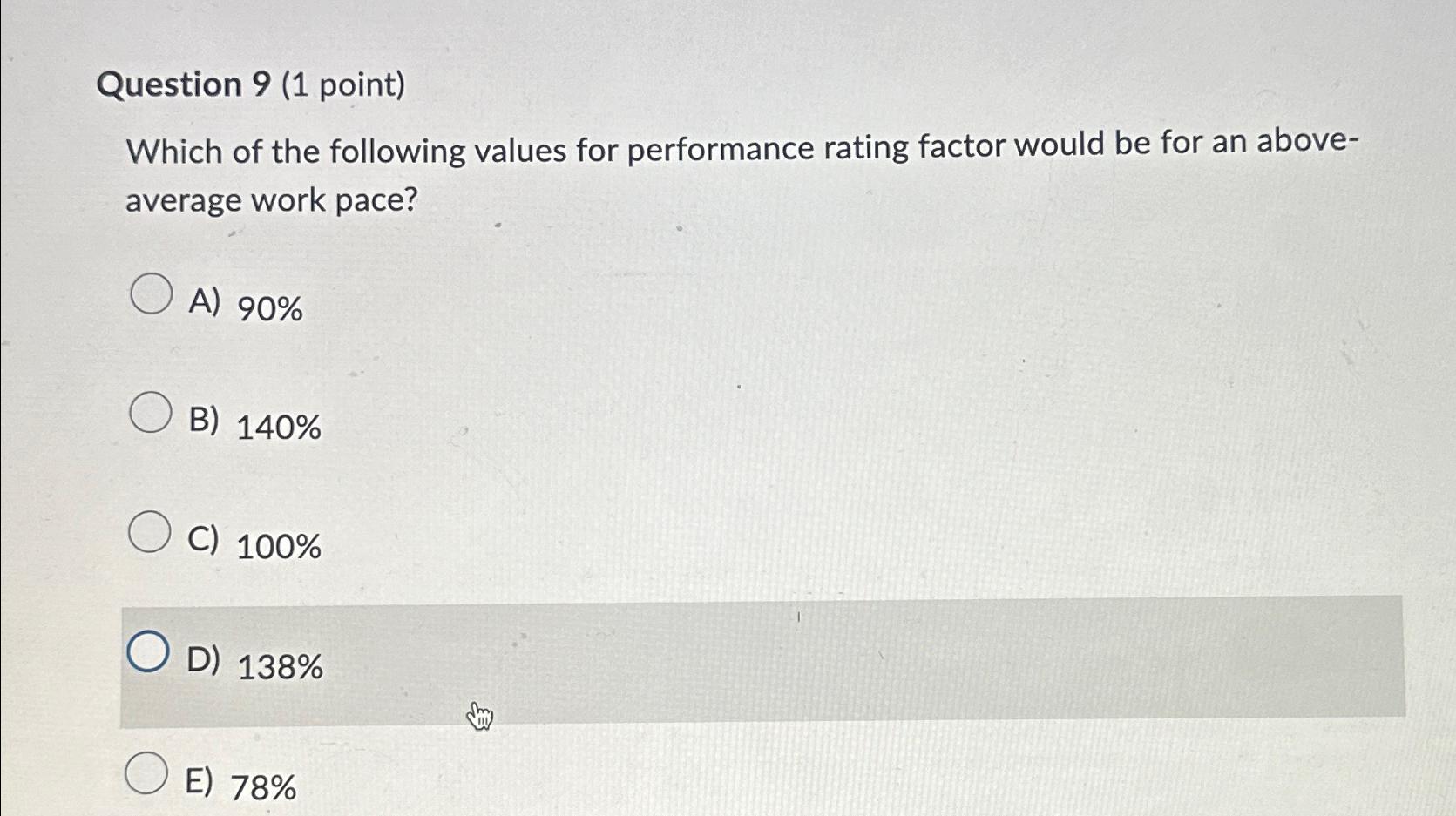 Solved Question 9 (1 ﻿point)Which of the following values | Chegg.com