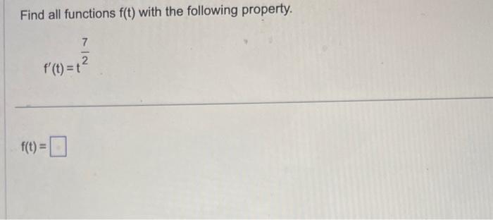 Solved Find all functions f(t) with the following property. | Chegg.com