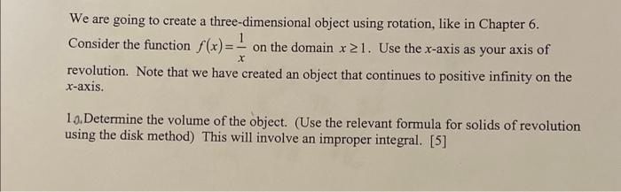 Solved We are going to create a three-dimensional object | Chegg.com