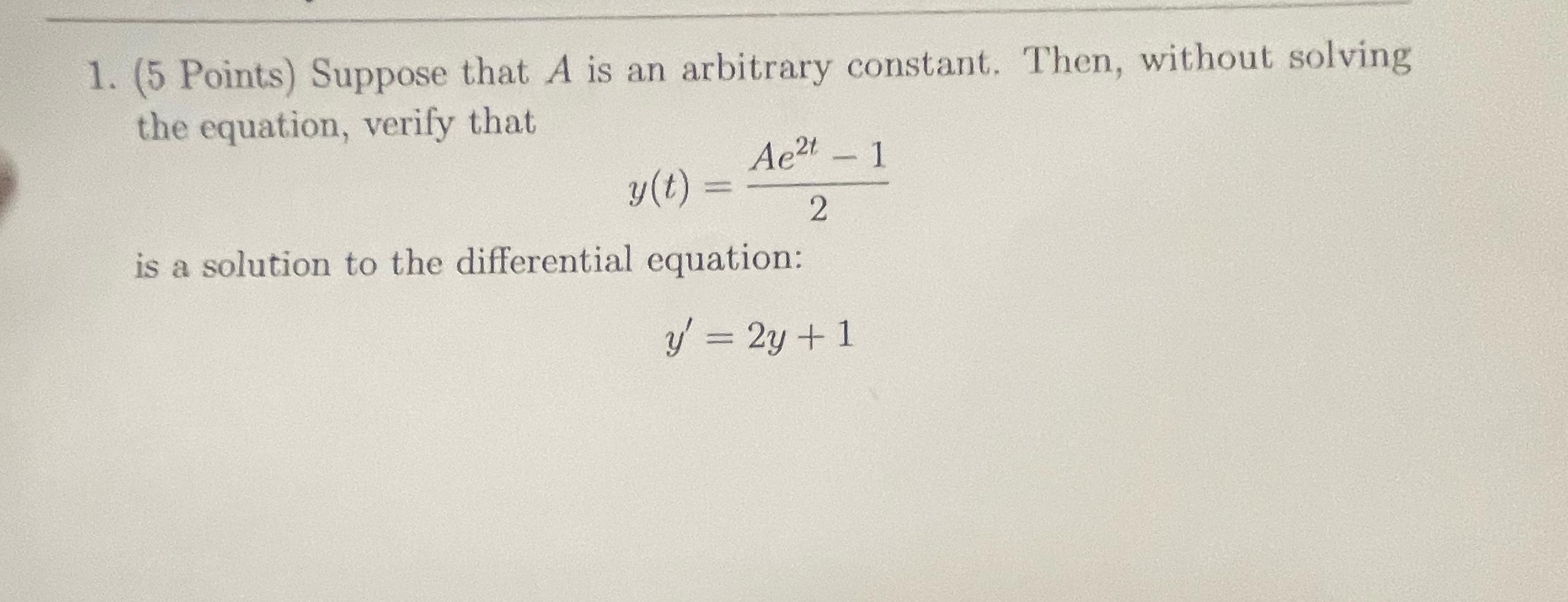 Solved (5 ﻿Points) ﻿Suppose that A ﻿is an arbitrary | Chegg.com