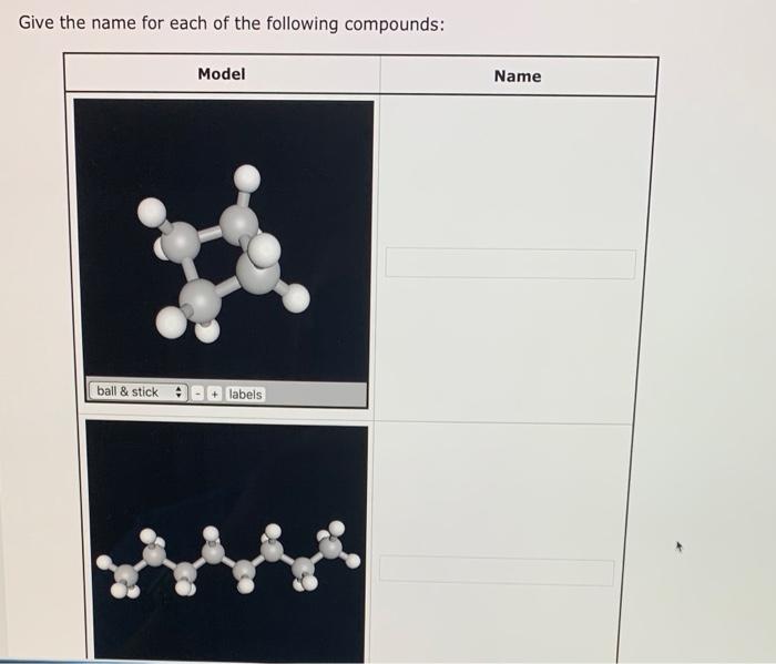 Solved Give the name for each of the following compounds: | Chegg.com