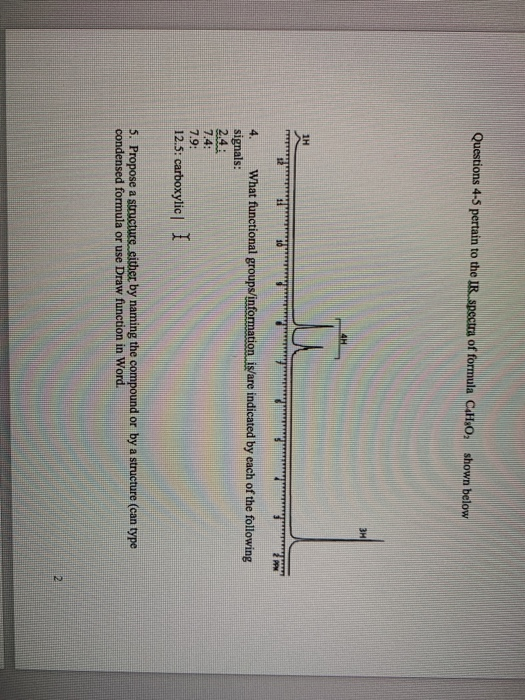Solved Questions 4-5 pertain to the IR spectra of formula | Chegg.com