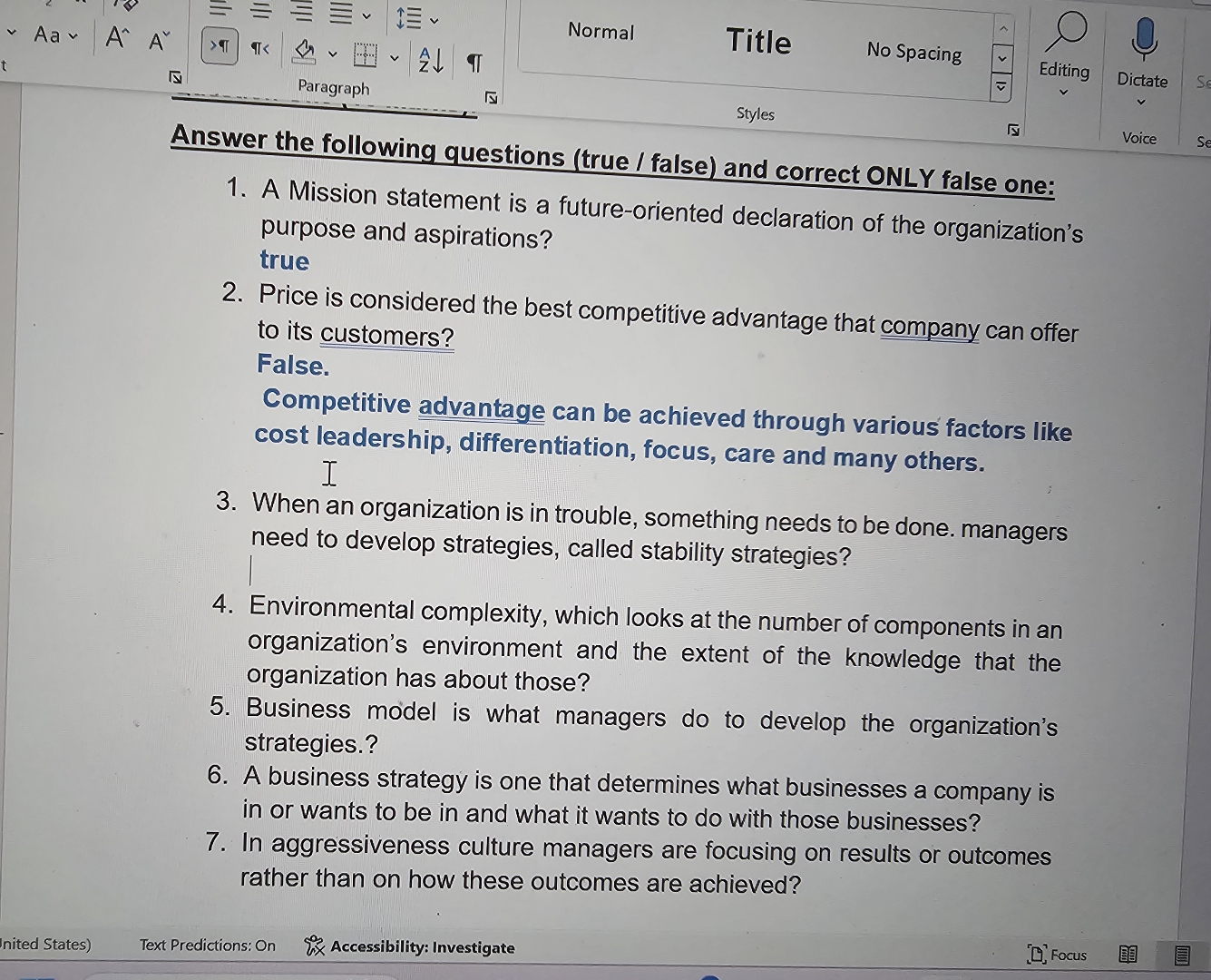 Solved Answer the following questions (true / ﻿false) ﻿and | Chegg.com