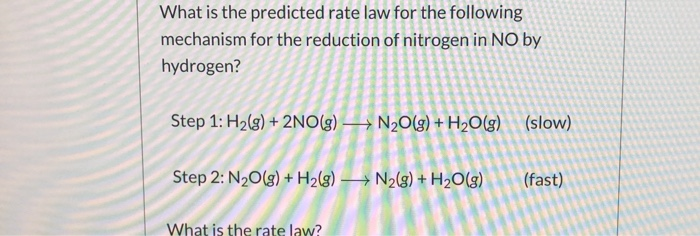 Solved What is the predicted rate law for the following | Chegg.com